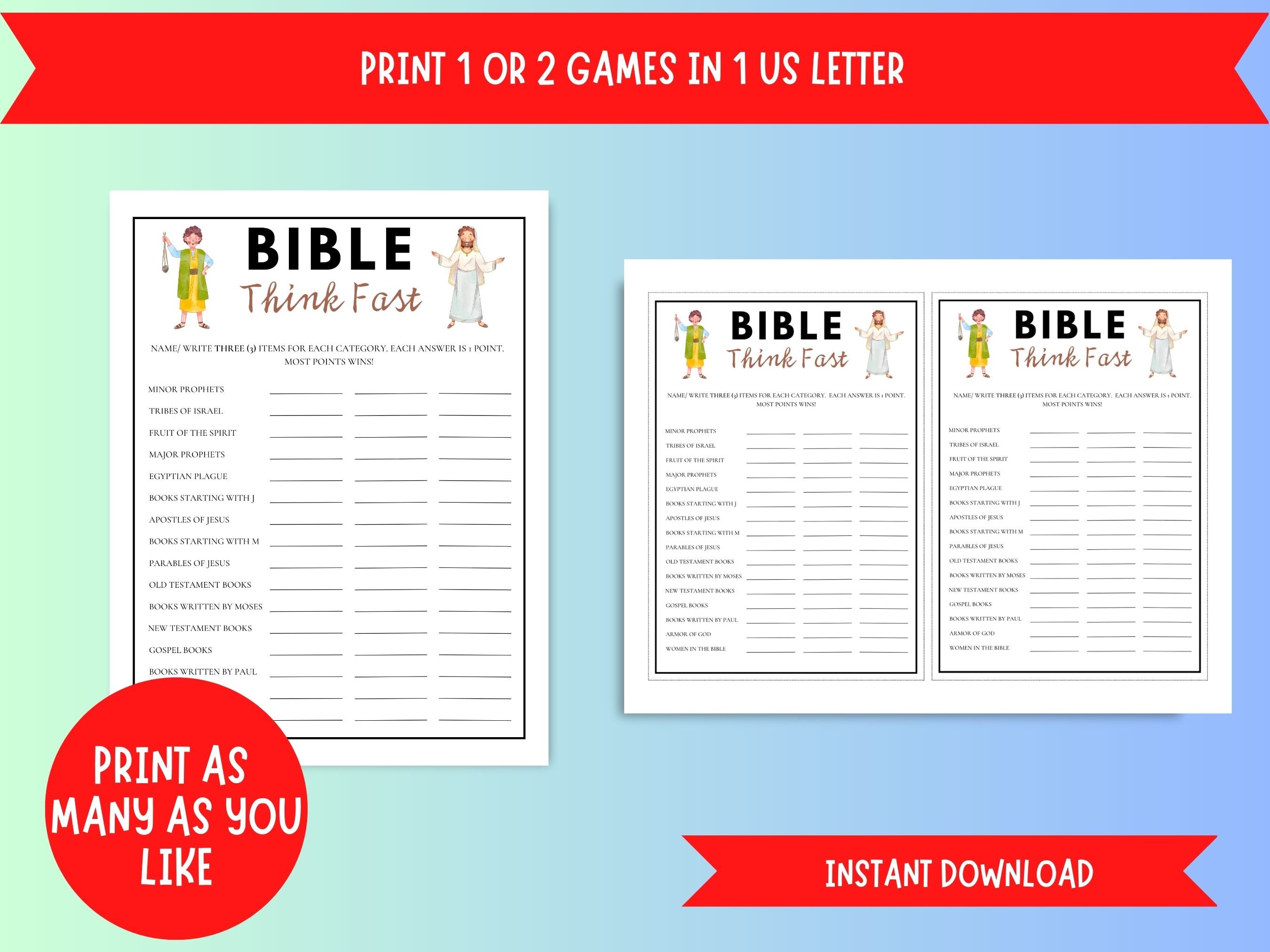 Think Fast Christian Bible Game | Family Bible Game | Fun Quick ...