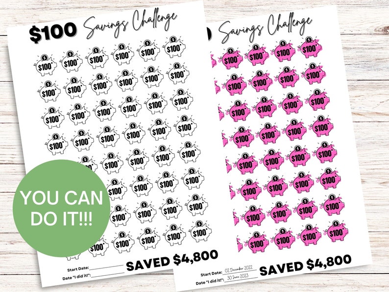 100-dollar Savings Challenge Printable Money Savings Challenge ...