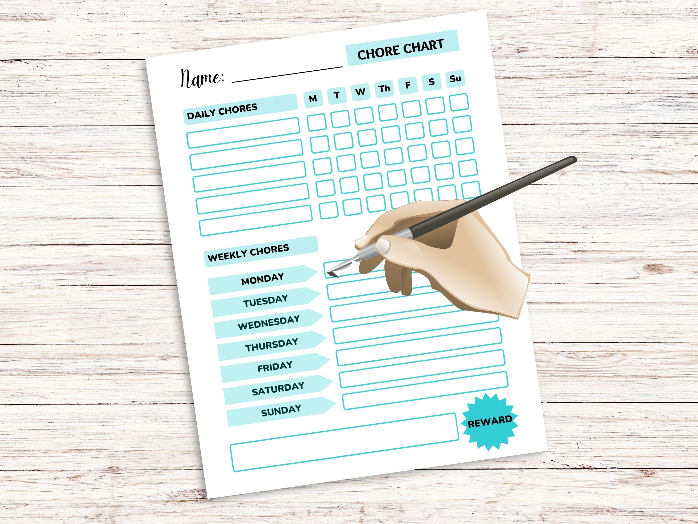 Daily and Weekly Chore Chart Printable Chores Chart Printables House ...