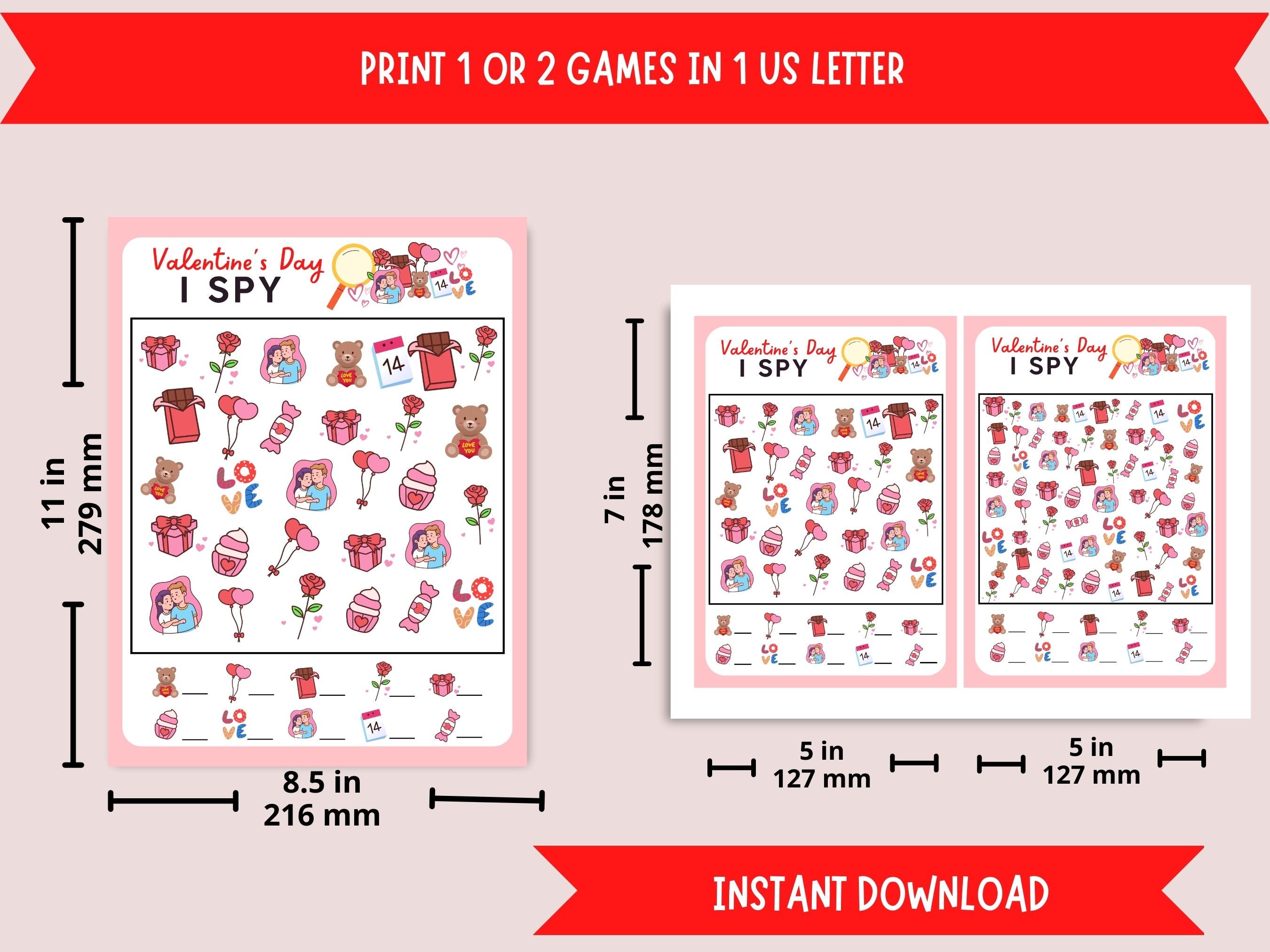Valentine's Day I Spy Printable | I Spy for Kids | I Spy Printable | I ...