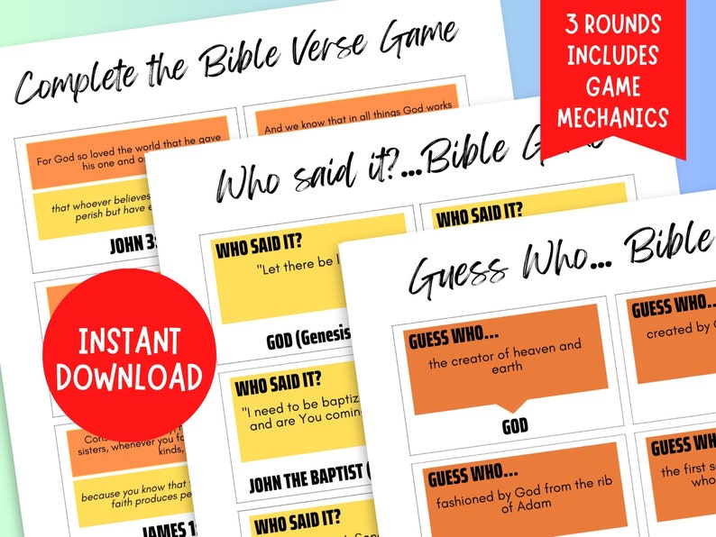 Think Fast Bible Trivia Game | Bible Trivia Games | Printable Bible ...