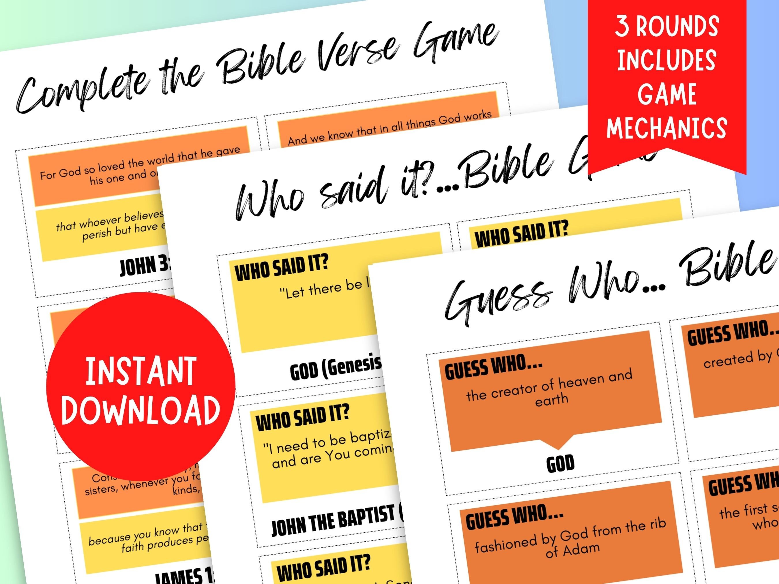 Think Fast Bible Trivia Game | Bible Trivia Games | Printable Bible ...