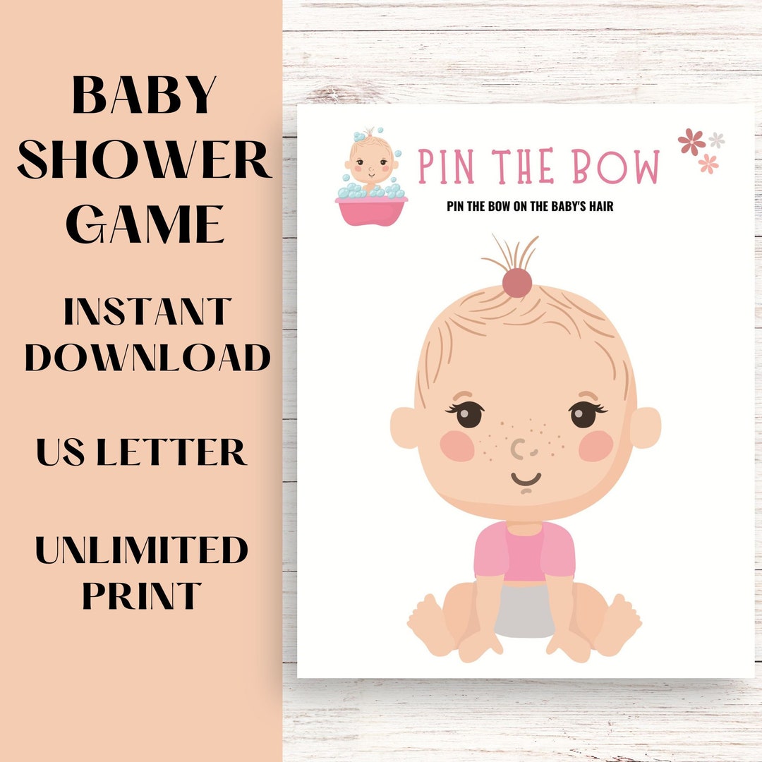 Pin the Bow Game Baby Shower Party Game Pin Game Printable - Etsy