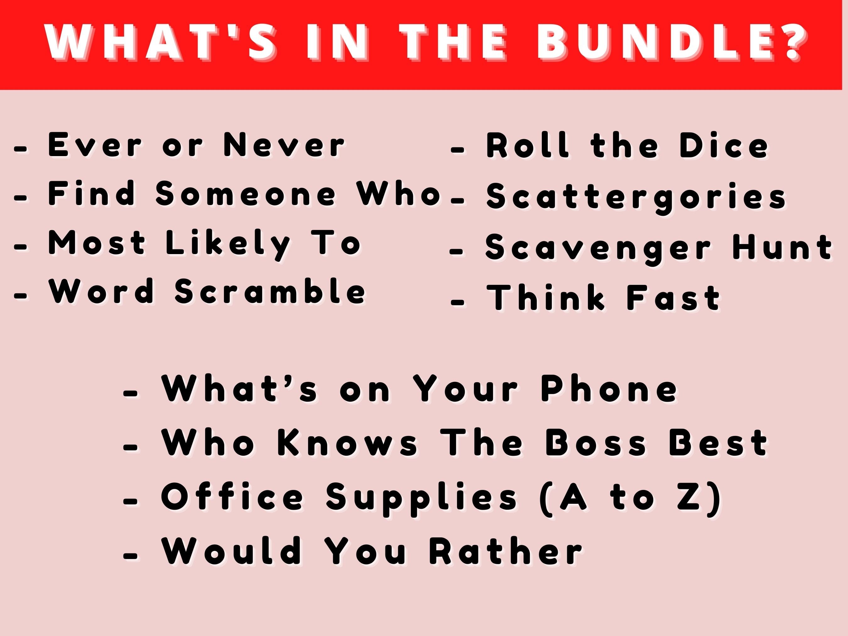 Office Party Games Bundle | Printable Games for Work Team Building ...