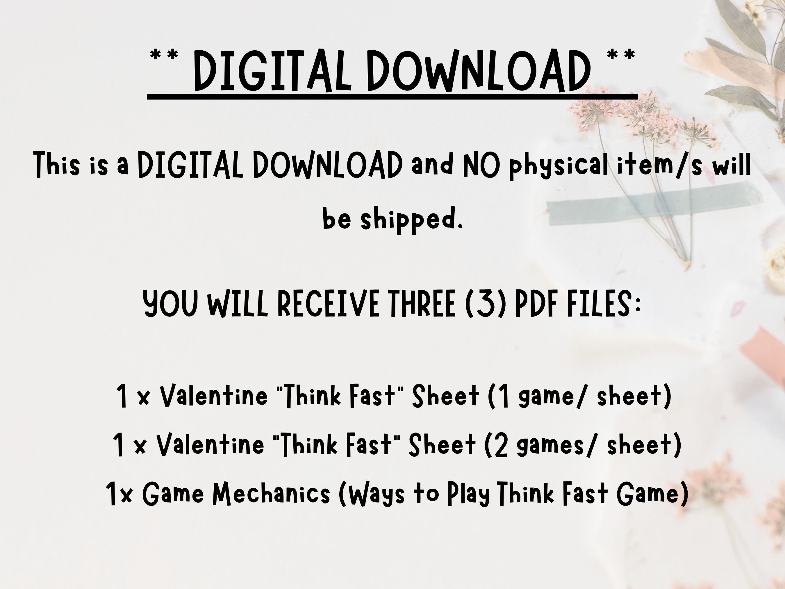 Printable Valentine's Day Think Fast Game | Printable Valentine's Day ...