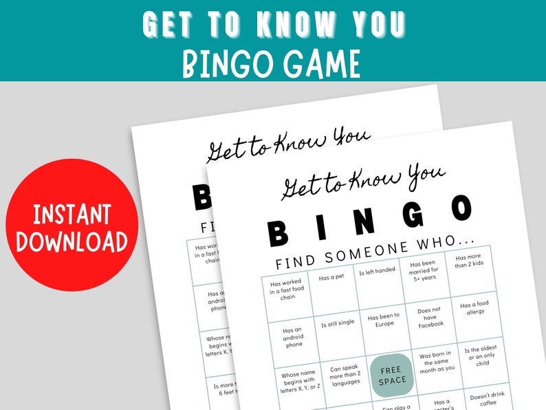 Get to Know You Bingo Find the Guest Human Bingo Printable Games Fun ...