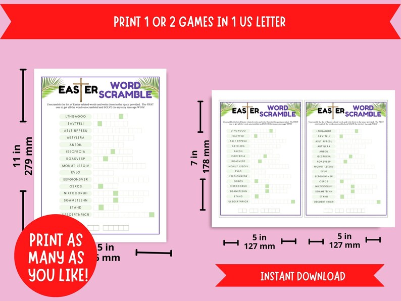 Easter Word Scramble Game Printable Easter Game Printable Easter ...