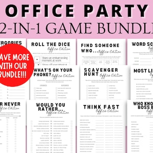 Think Fast Game: Office Edition Printable | Work Game | Office Party ...