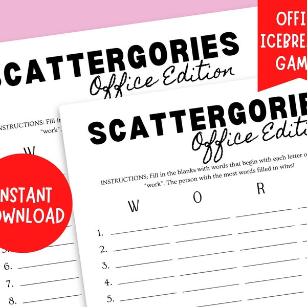 Work Scattergories - Etsy