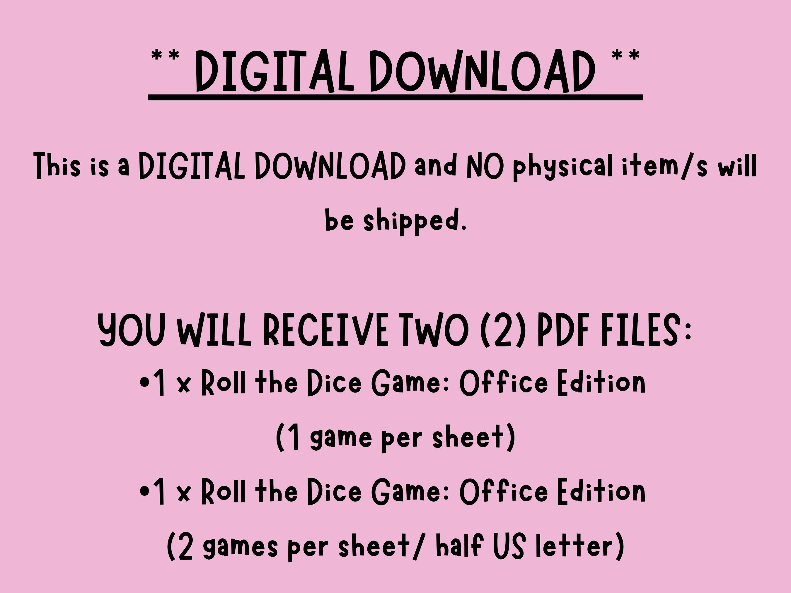 Roll the Dice Game: Office Edition Get to Know Me Game Team Building ...