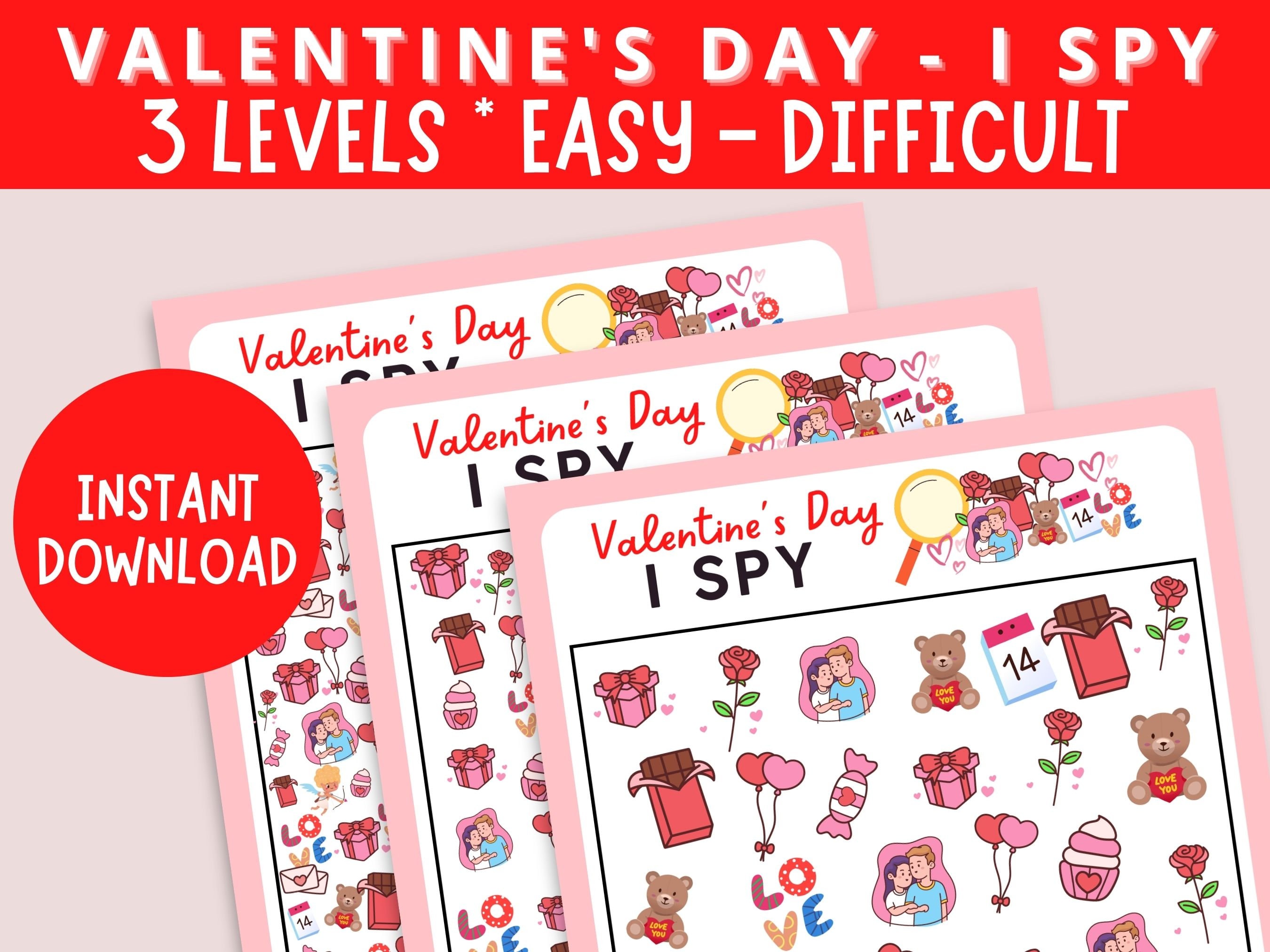 Valentine's Day I Spy Printable I Spy for Kids I Spy Printable I Spy ...