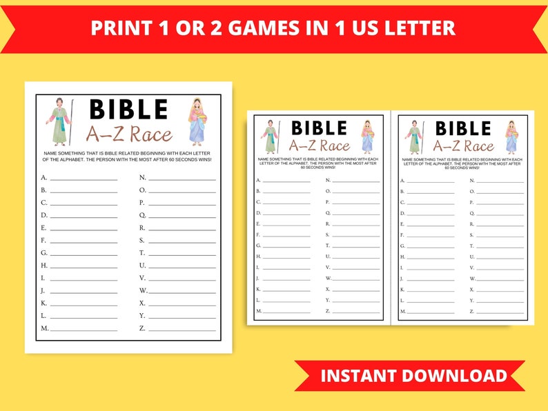 Bible Games Bundle Printable Bible Games Bible Study Game Church Game ...