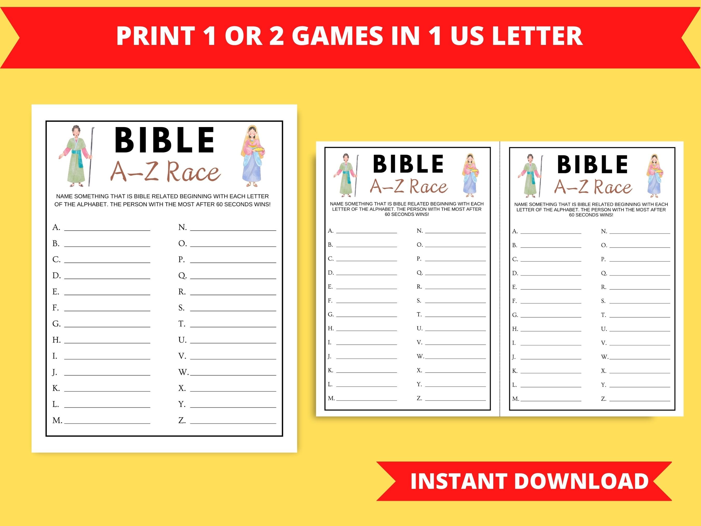 Bible Games Bundle Printable Bible Games Bible Study Game Church Game ...