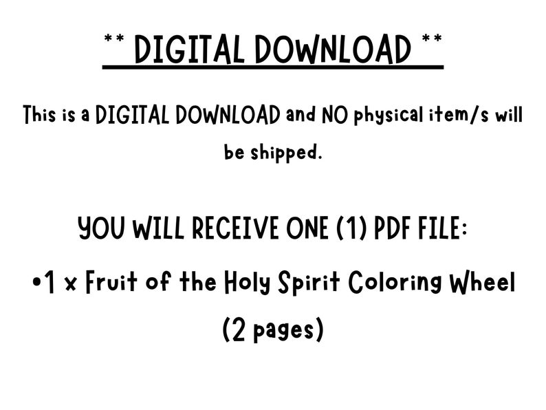 Fruit of the Spirit Coloring Wheel Galatians 5:22-23 NIV Printable ...