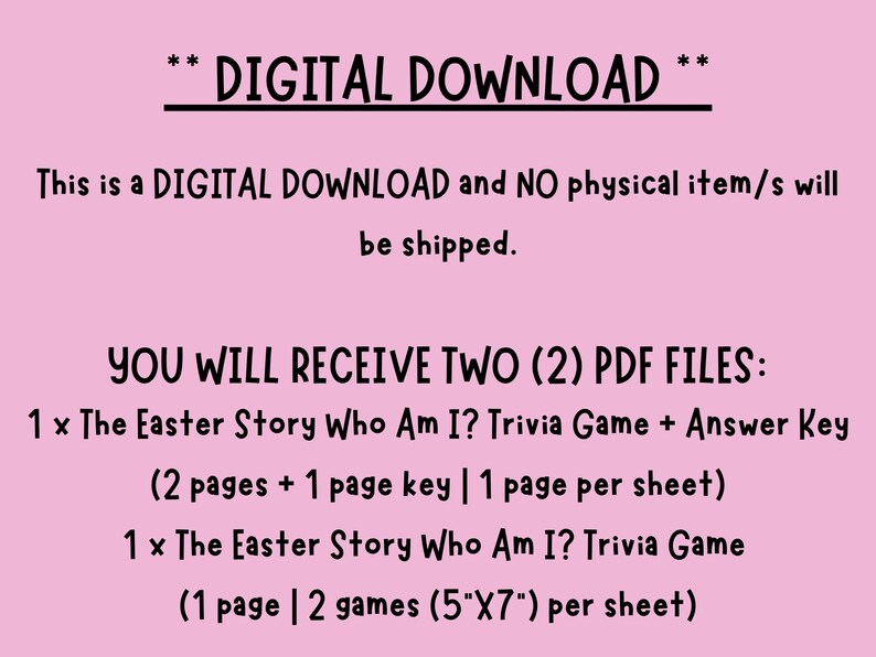 Easter Bible Trivia Game Printable Easter Story Game - Etsy