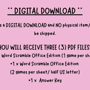 Word Scramble Game Office Edition | Printable Game | Team Building ...