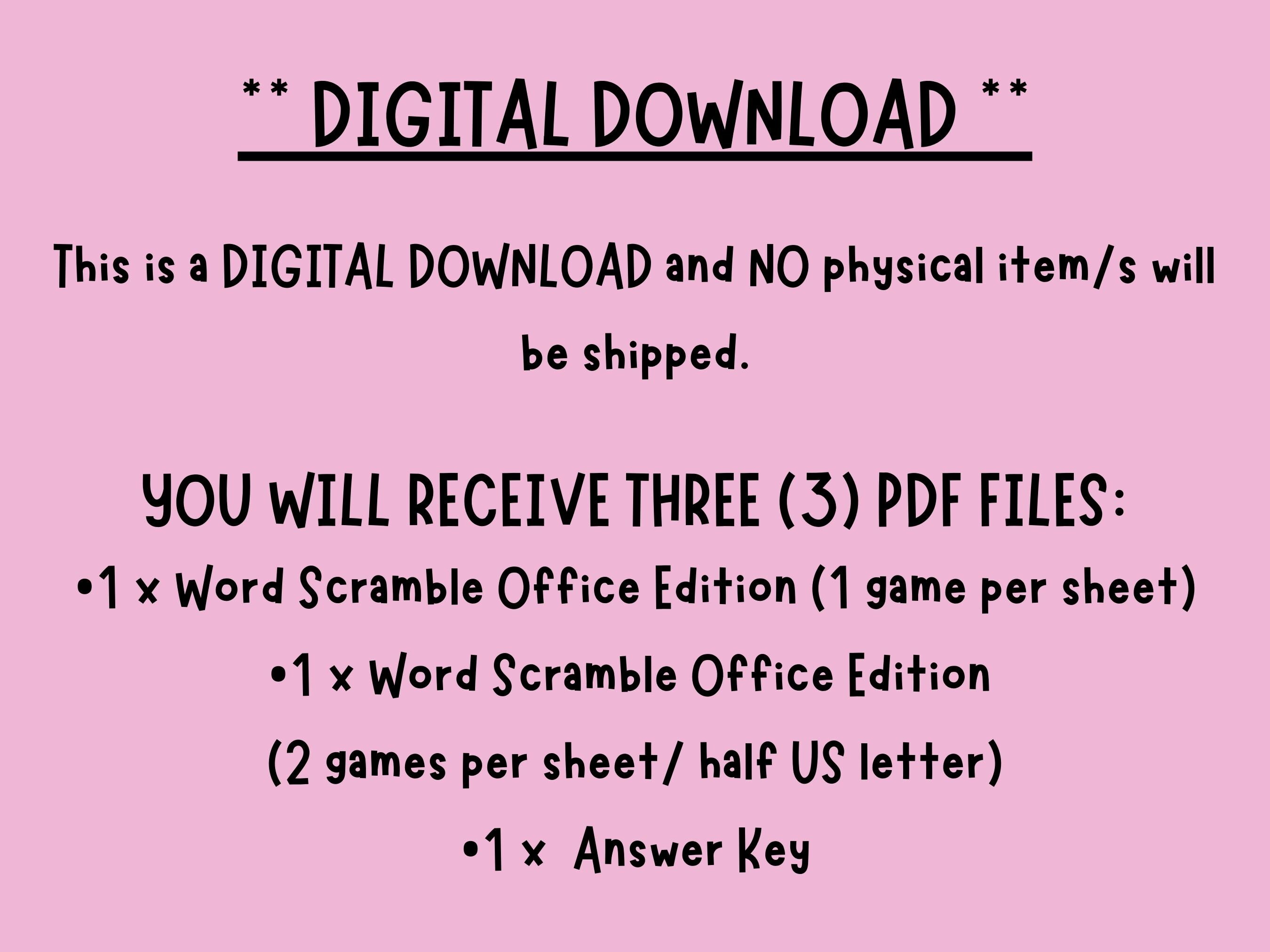 Word Scramble Game Office Edition | Printable Game | Team Building ...