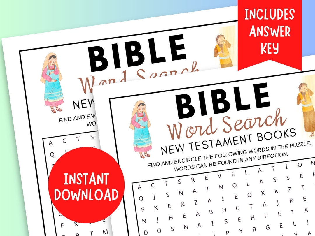 Bible Word Search Game: New Testament Books | Books of the Bible Trivia ...