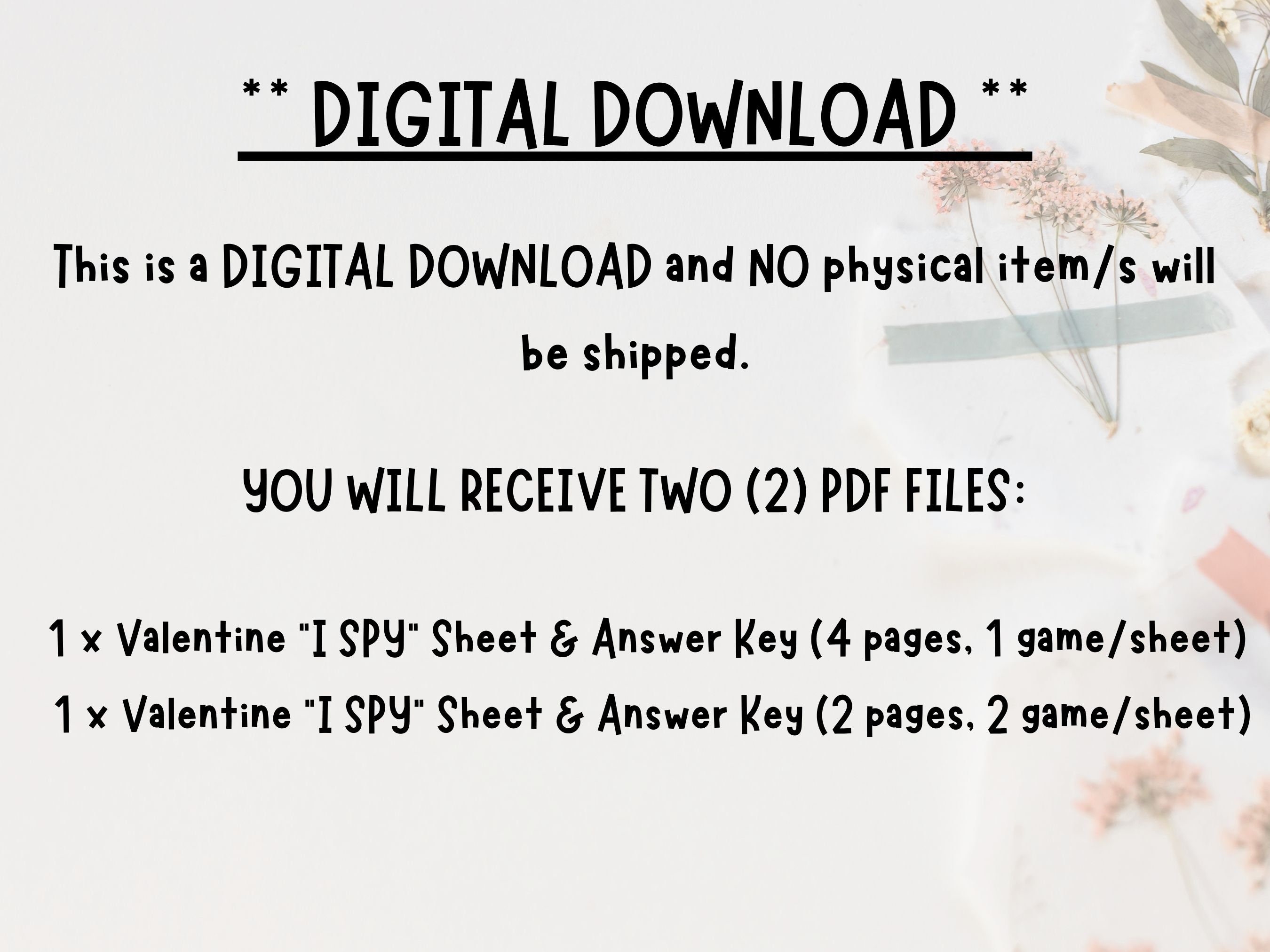 Valentines Day I Spy Game Printable Kids Valentines Activity Valentine ...