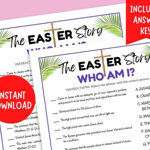 Easter Bible Trivia Game Printable Easter Story Game Printable Easter ...