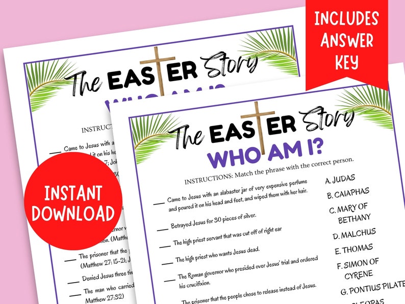 Easter Bible Trivia Game Printable Easter Story Game - Etsy
