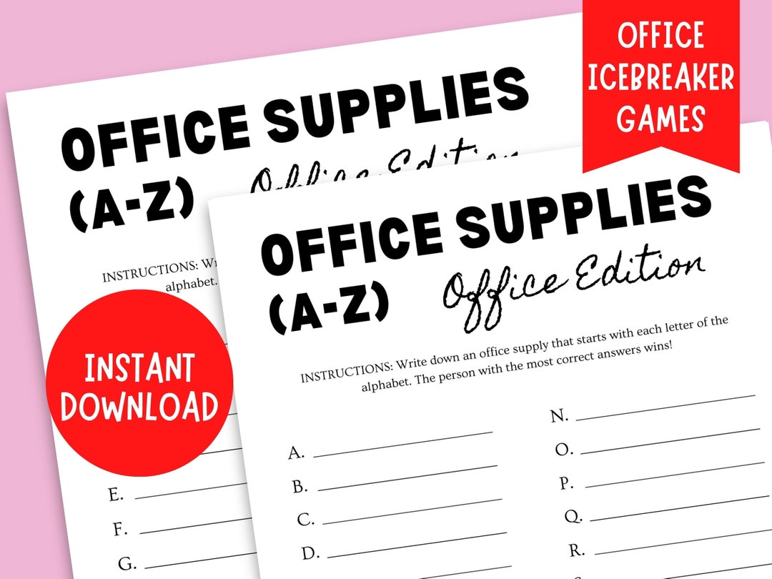 Office Supplies A to Z: Office Edition Printable Game Team - Etsy