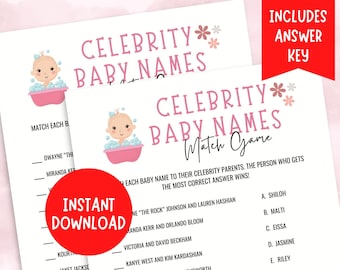 Celebrity Baby Names Shower Game PDF Download - Etsy