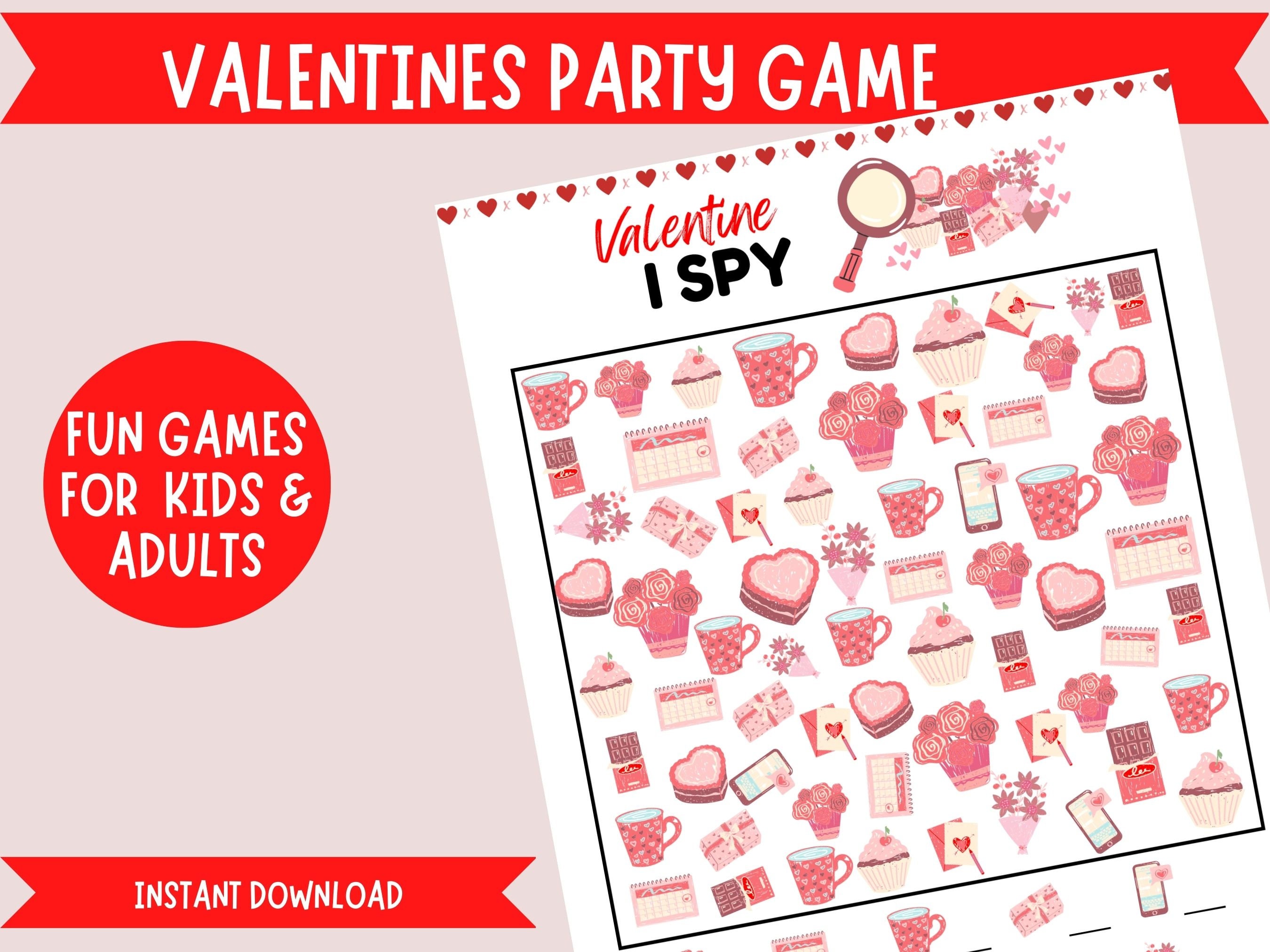 Valentines Day I Spy Game Printable Kids Valentines Activity Valentine ...