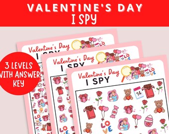 Valentine's Day I Spy Puzzles for Kids | Printable Look and Find ...