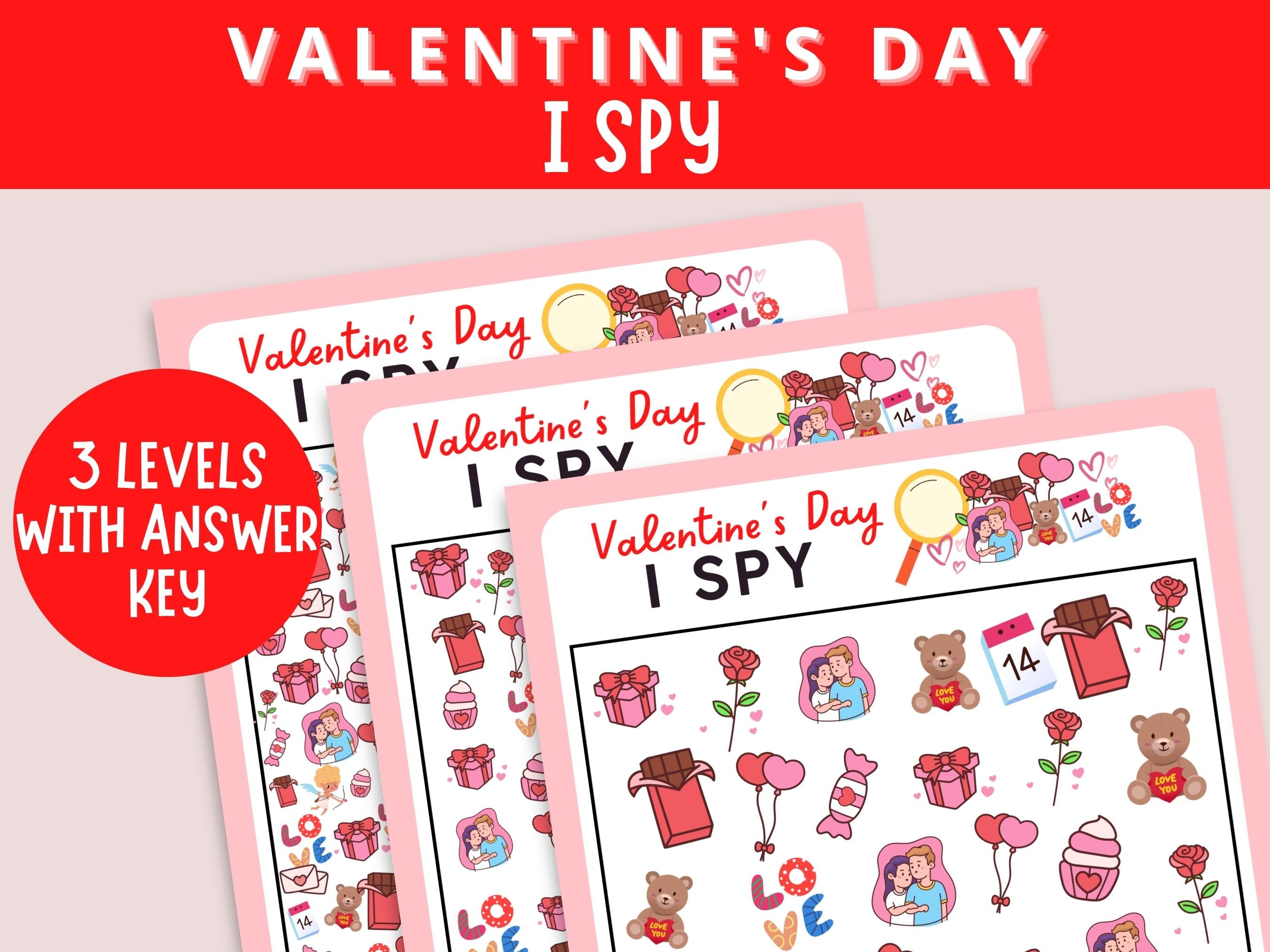 Valentine's Day I Spy Printable I Spy for Kids I Spy Printable I Spy ...