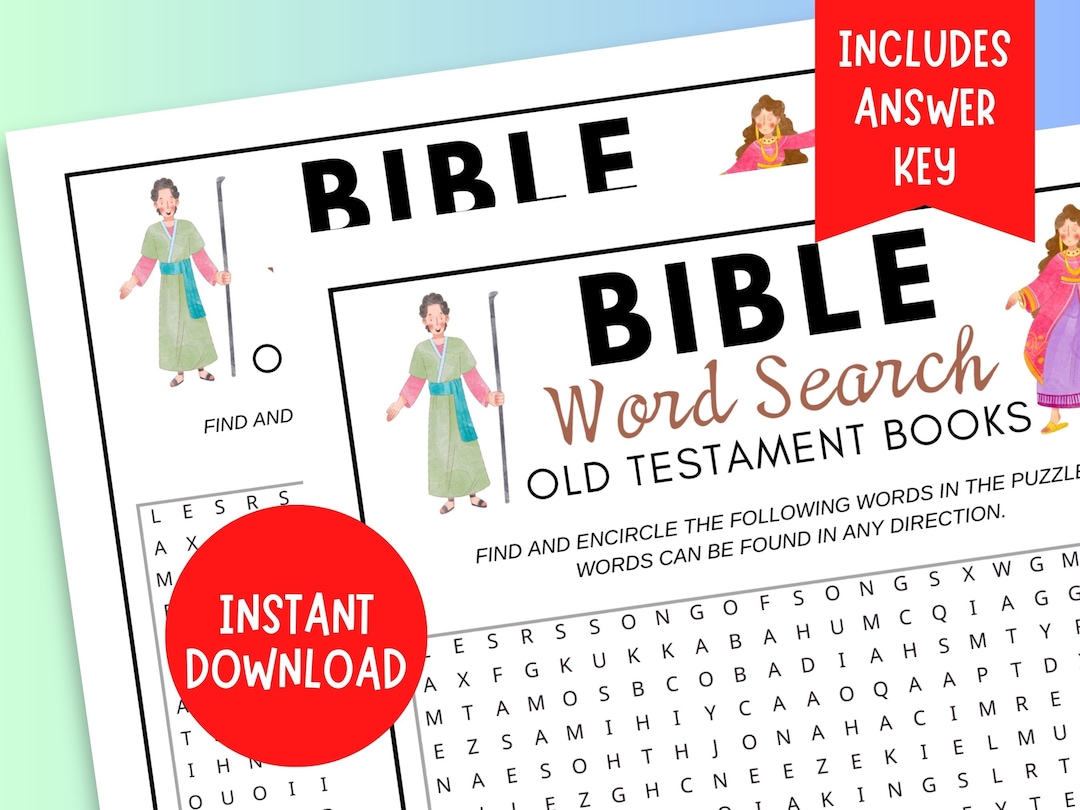 Bible Word Search Game: Old Testament Books Books of the Bible Trivia ...