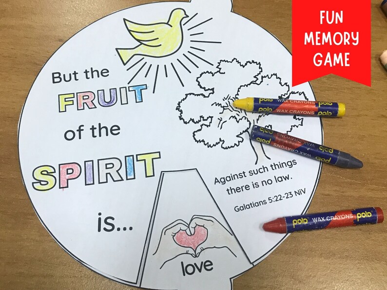 Fruit of the Spirit Coloring Wheel Galatians 5:22-23 NIV Printable ...