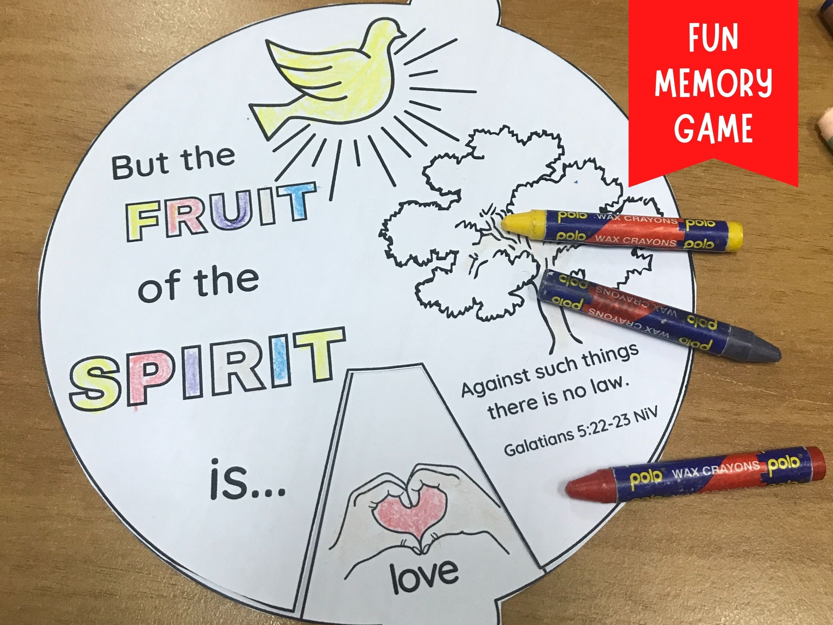 Fruit of the Spirit Coloring Wheel Galatians 5:22-23 NIV Printable ...