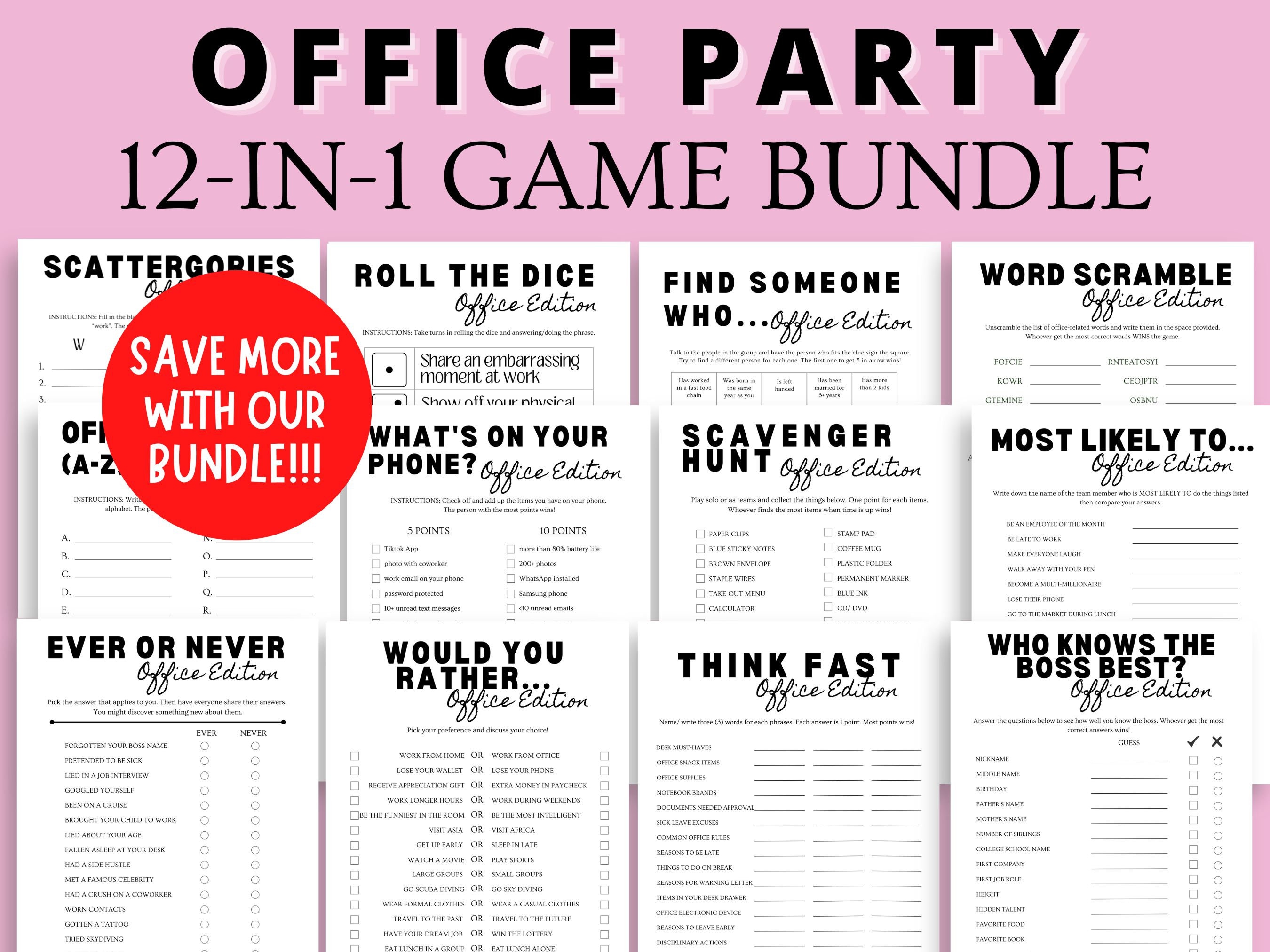 Word Scramble Game Office Edition | Printable Game | Team Building ...