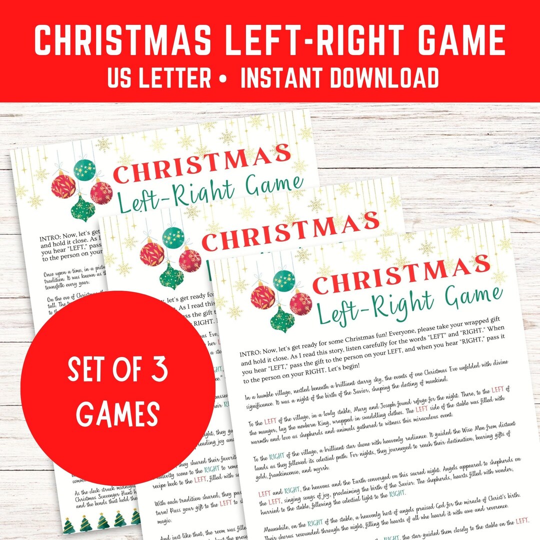 Christmas Left Right Game Pass the Gift Game Gift Exchange Games ...