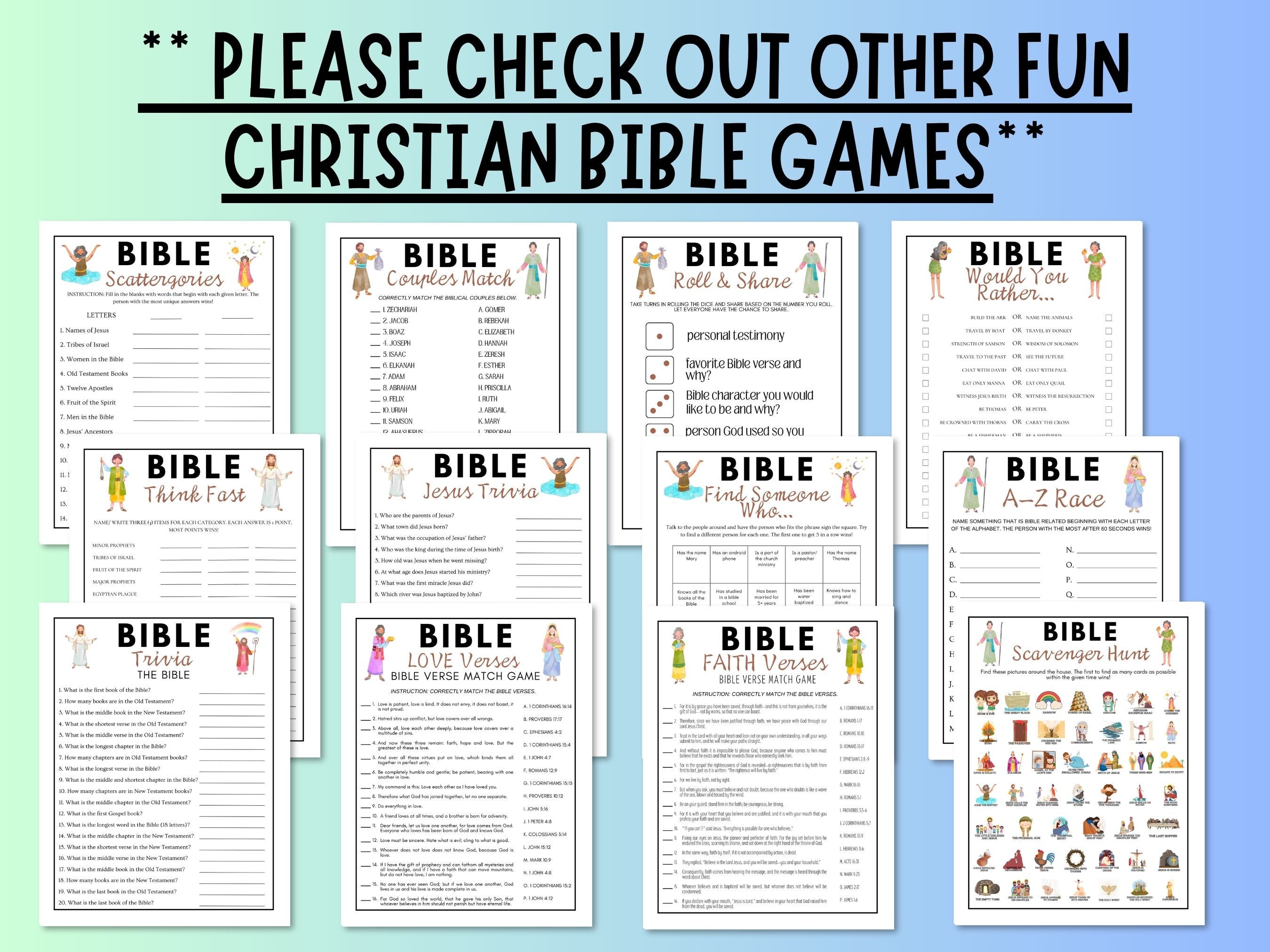 Think Fast Bible Trivia Game | Bible Trivia Games | Printable Bible ...