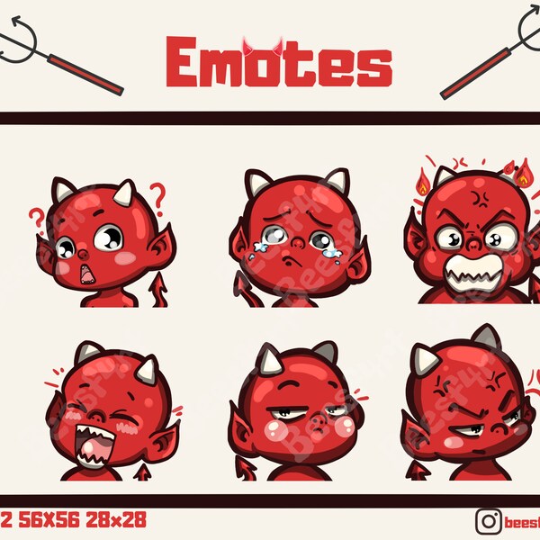 Cute Devil Twitch, Discord Emote Pack - Etsy