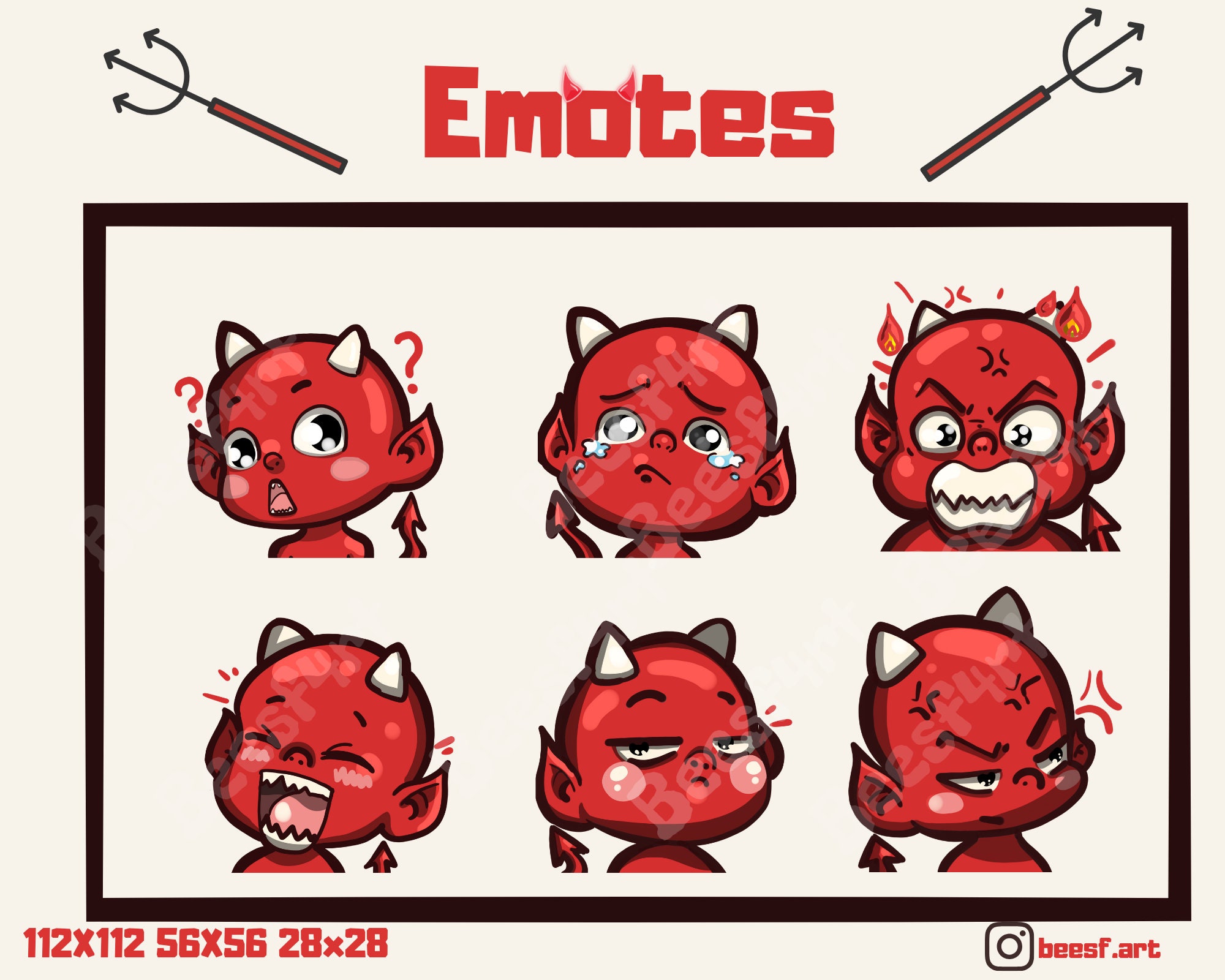 Cute Devil Twitch, Discord Emote Pack - Etsy