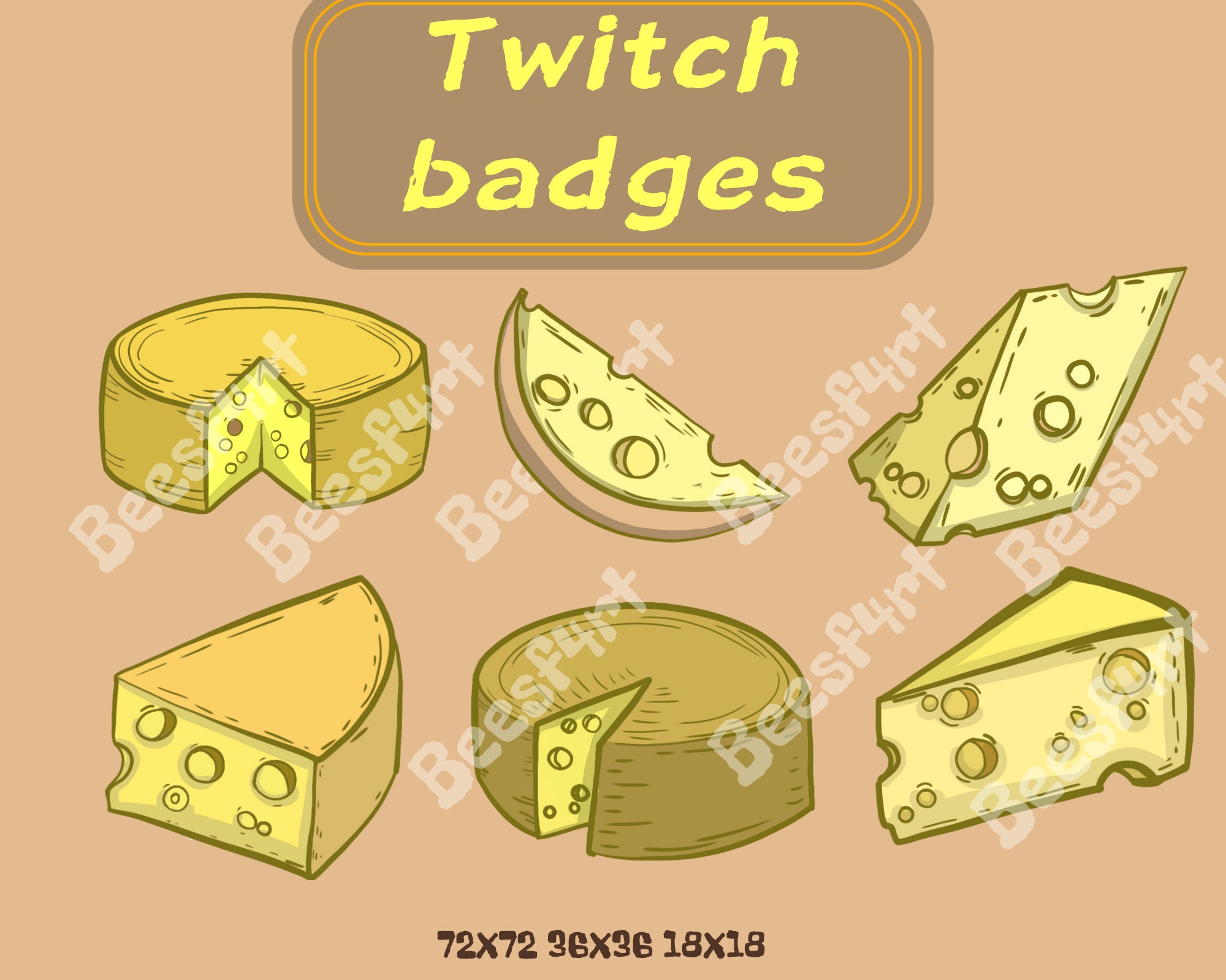 Cheese Twitch Sub/bit Badges - Etsy