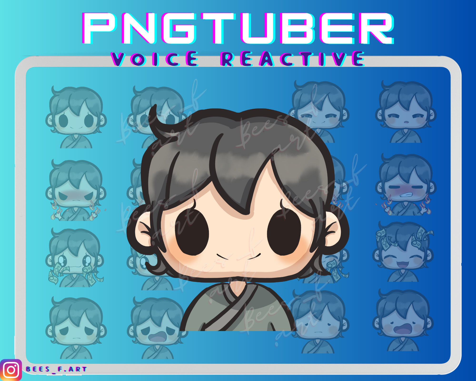 Pngtuber Boy Voice Reactive Twitch Streamer Vtuber V-tuber Veadotube ...