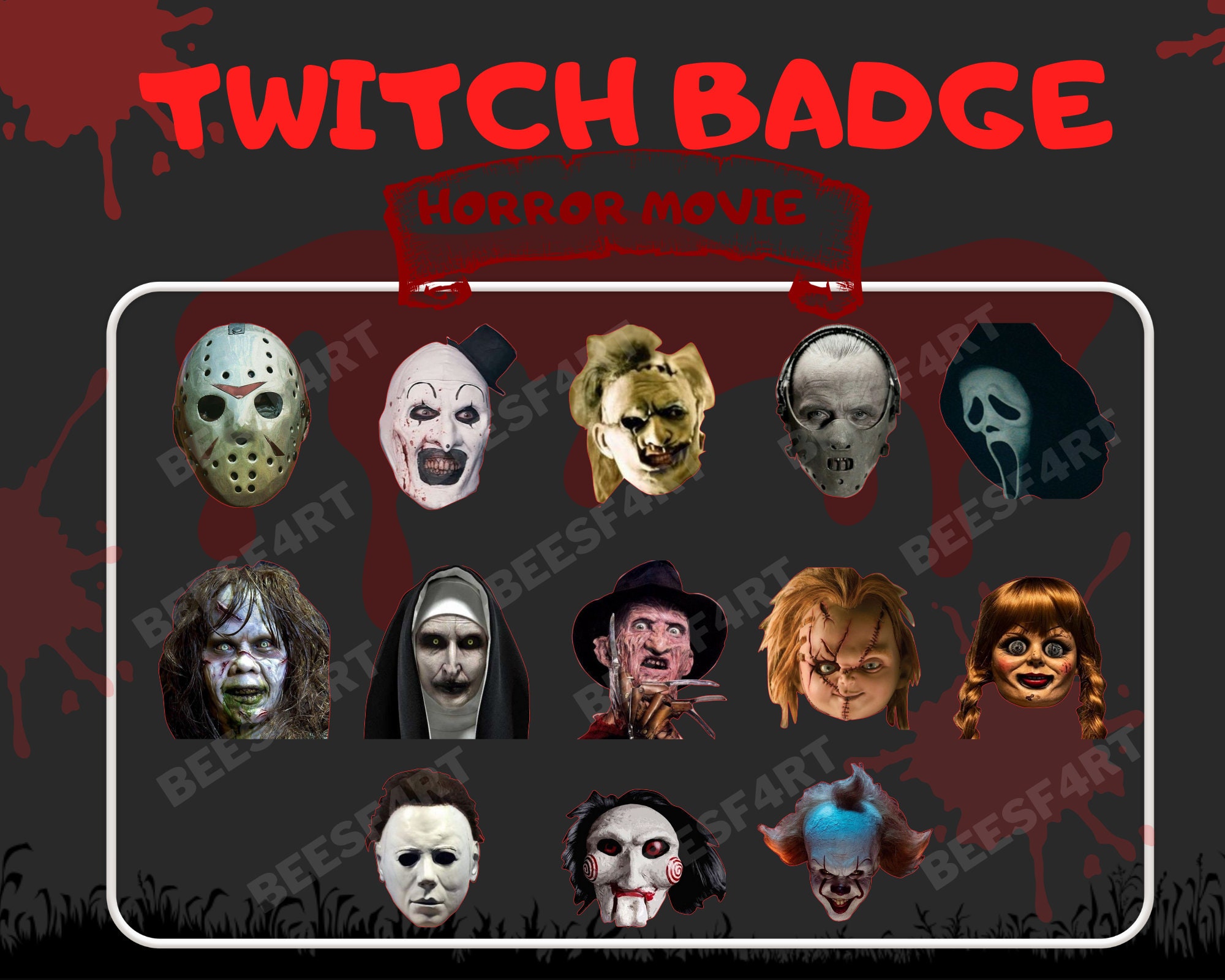 Horror Movie Twitch/ Discord Badge - Etsy