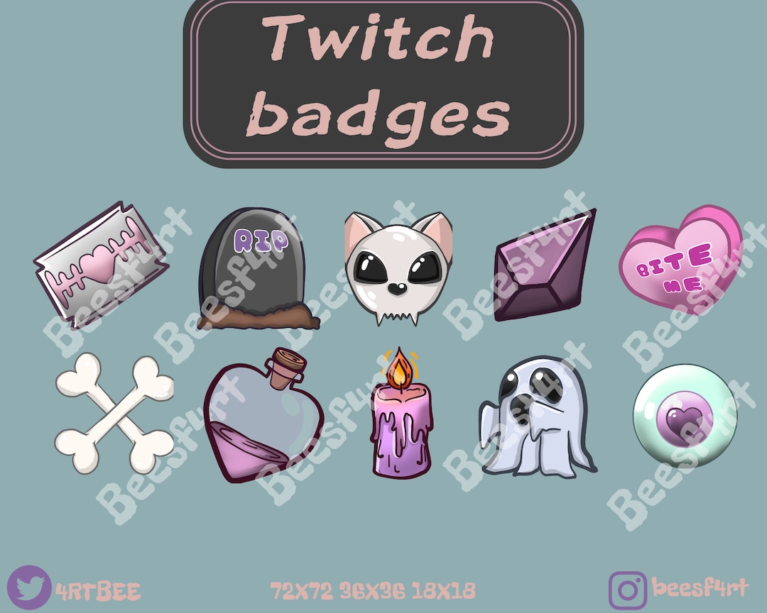 Goth Twitch Badges Pack 10 Pcs - Etsy