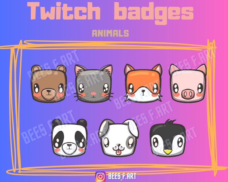 Cute Animal Twitch | Discord Streamer Badges - Etsy