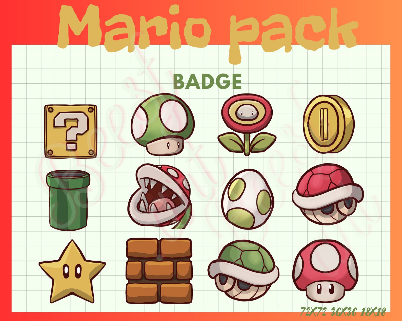 Mario Twitch Sub/bit Badges Set - Etsy
