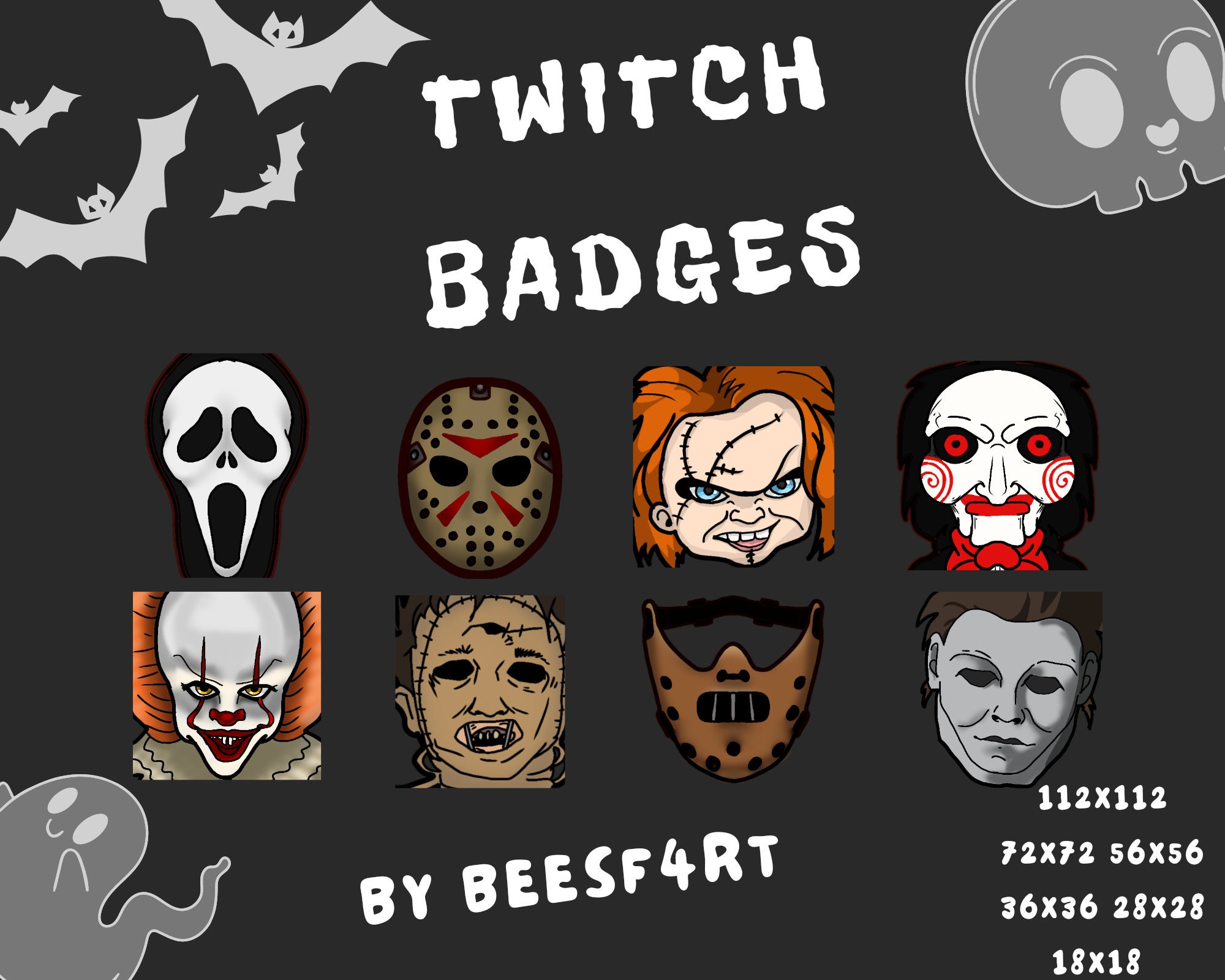 Twitch Badges Horror Movie Killer - Etsy