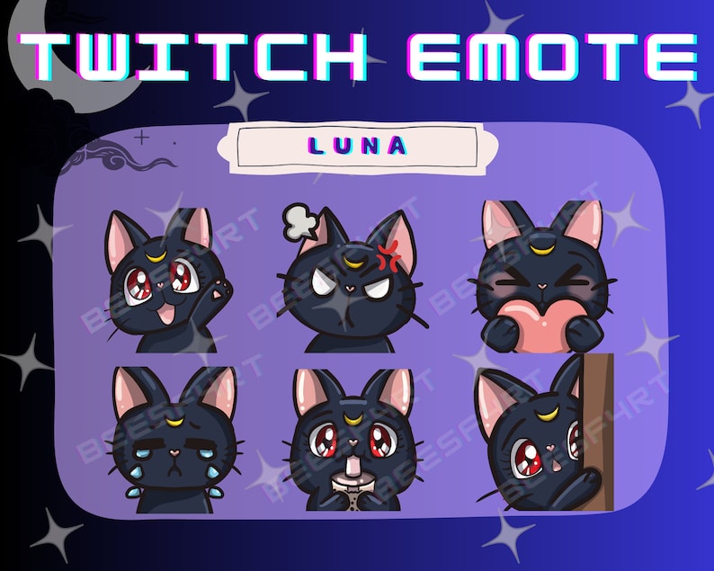 Sailor Moon Luna Twitch/discord Emote - Etsy