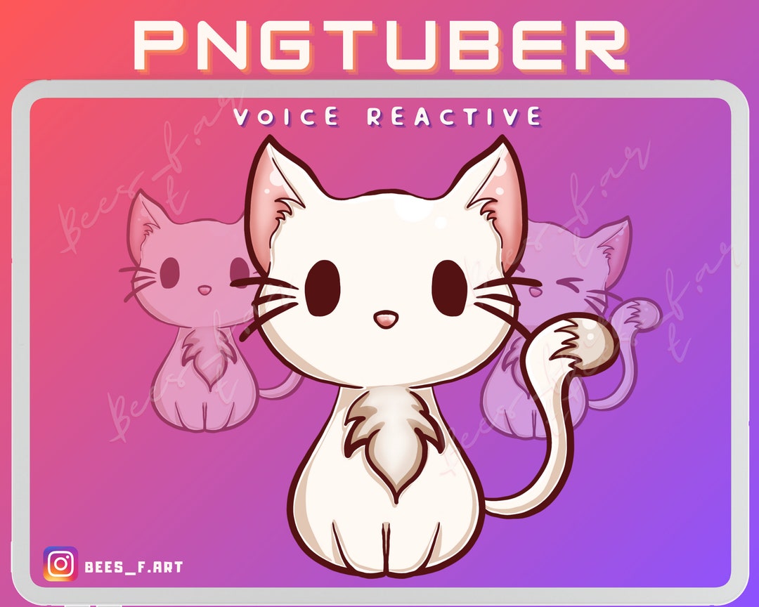 Pngtuber" Pet" Cute White Kitty| Voice Reactive | Twitch Streamer ...