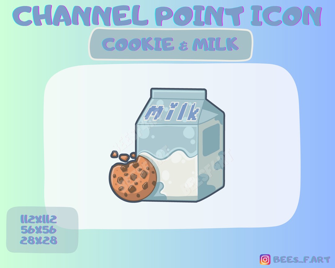 Milk and Cookie | Food | Yummy | Twitch Channel Points Icon - Etsy