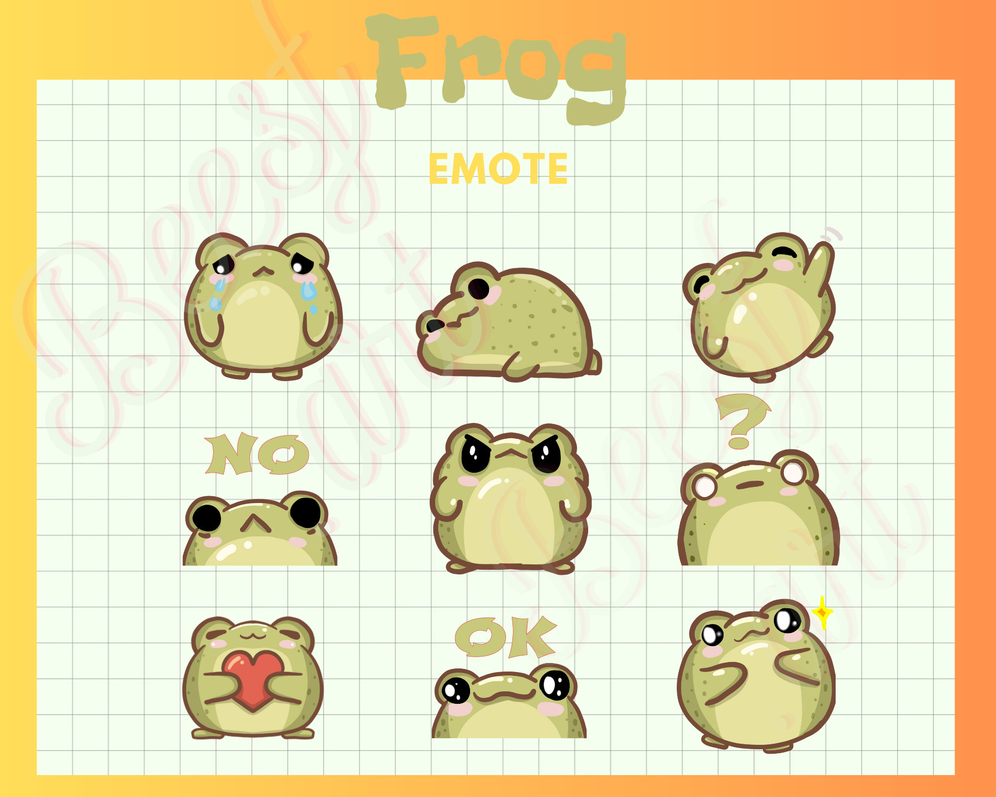 Frog Twitch/discord Emote Pack - Etsy