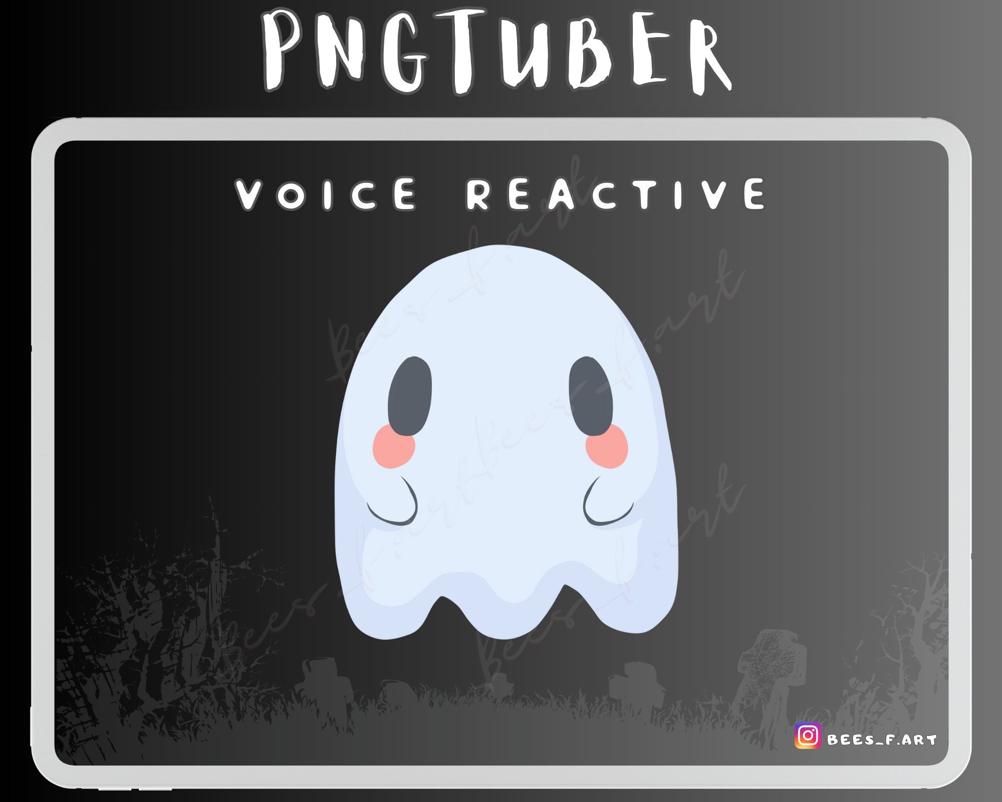 Pngtuber Ghost Friend, Pet | Voice Reactive | Twitch Streamer Vtuber V ...